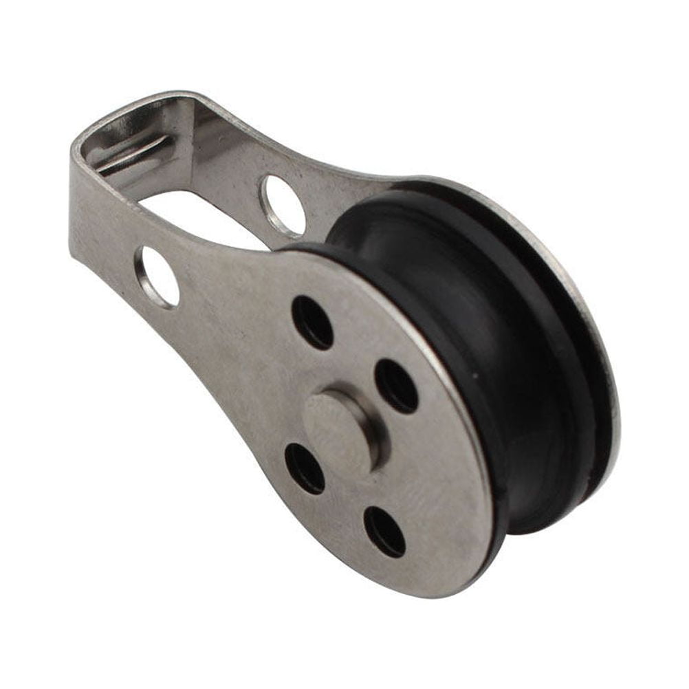 HOMEMAXS 2Pcs Nylon Rope Single Pulley Stainless Steel Boat Pulley ...