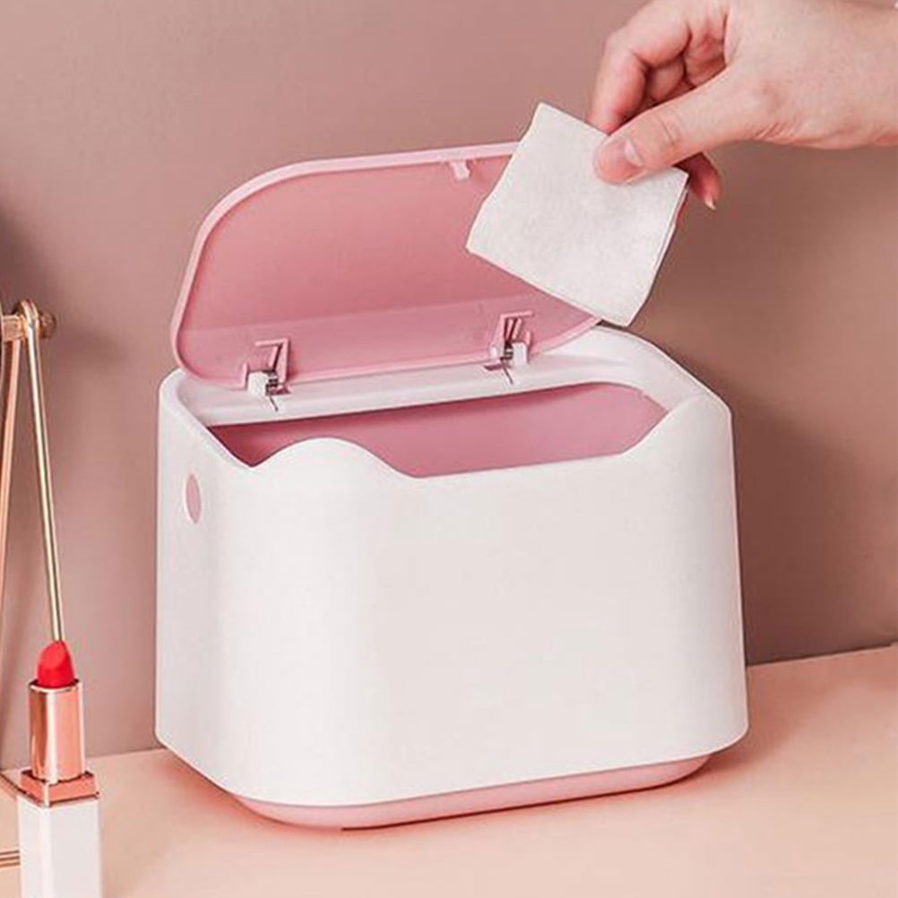 HOMEMAXS 2Pcs Press-Type Trash Can Countertop Rubbish Bin Small Trash ...