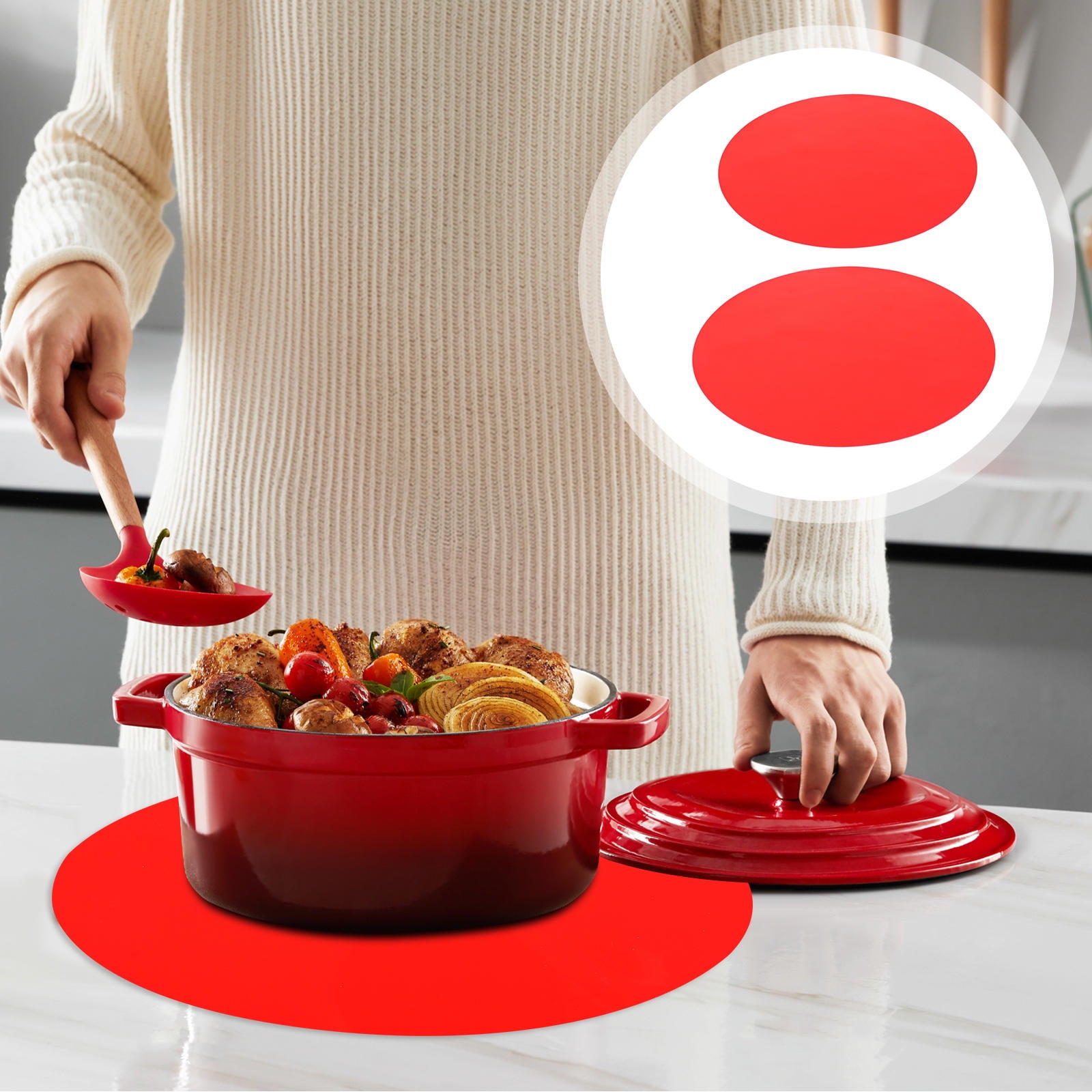 HOMEMAXS 2Pcs Heat Proof Mats for Kitchen Microwave Oven 11.8x11.8in ...