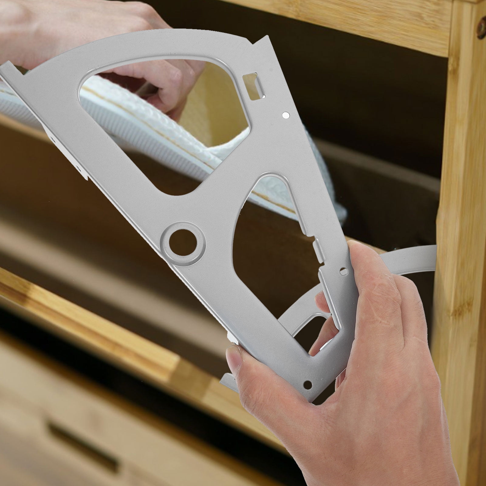 HOMEMAXS 2Pcs Shoes Drawer Cabinets Hinges Stainless Steel Turning Rack ...