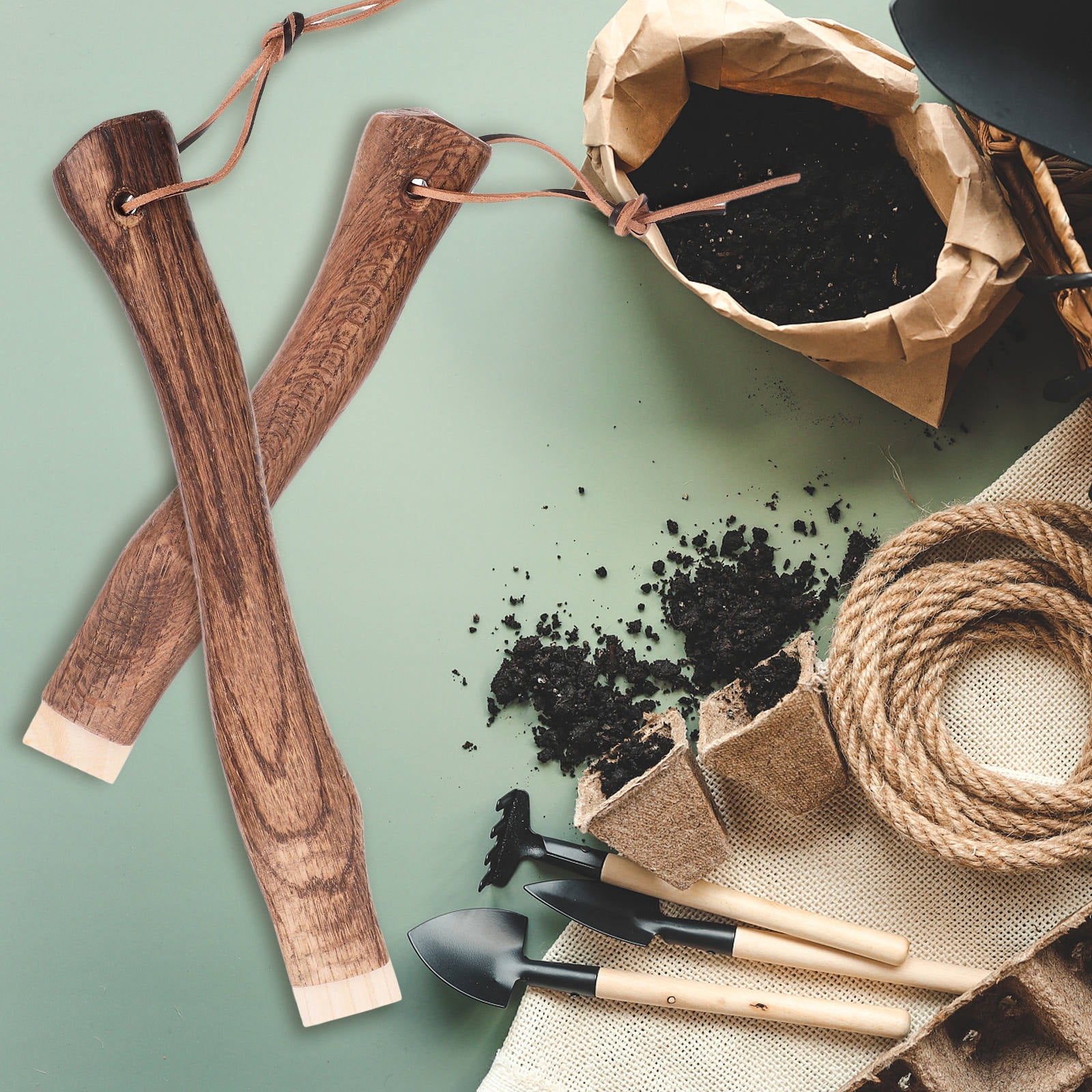 HOMEMAXS 2Pcs Short Curved Wooden Axe Handle Perfect for Hatchet and ...