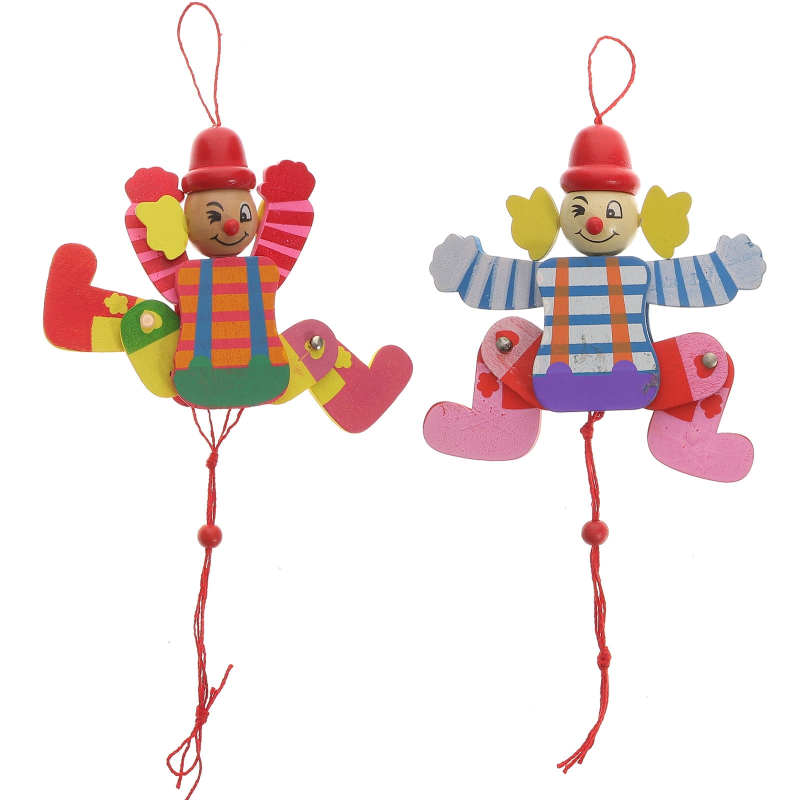 HOMEMAXS 2Pcs String Clown Puppet Kids Marionette Toy Funny Clown Craft ...