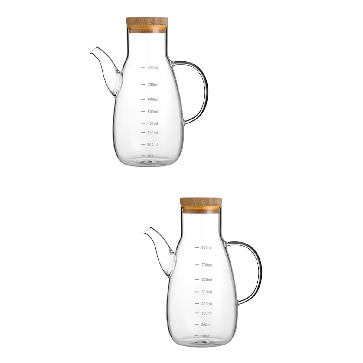 HOMEMAXS 2pcs 800ml High Borosilicate Glass Oiler Leak-Proof Oil Pot ...