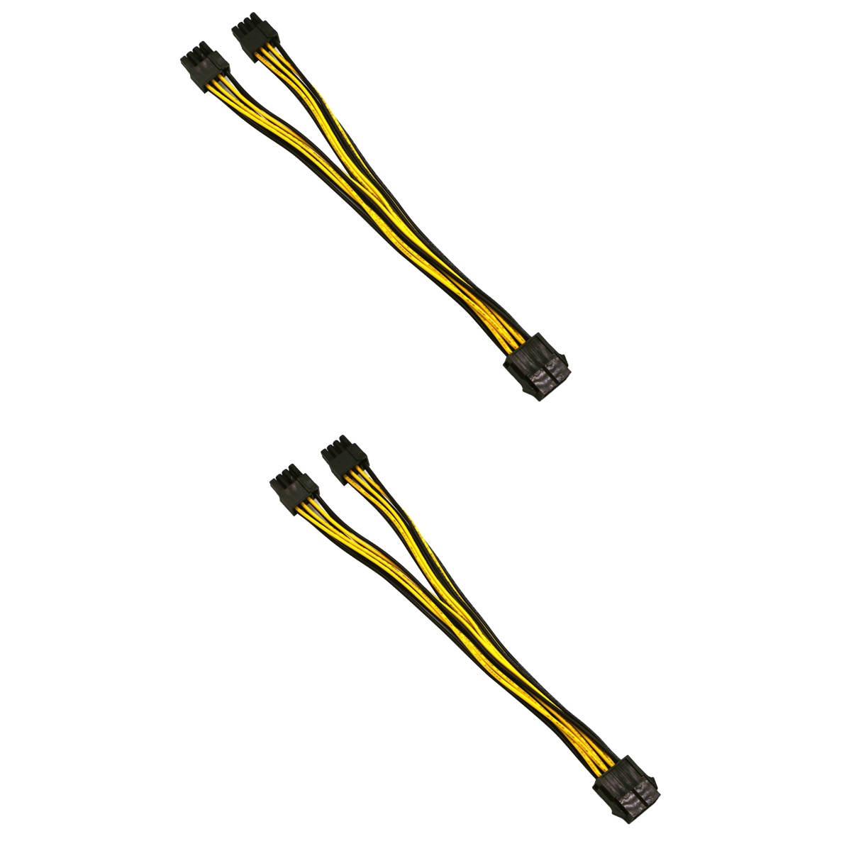 2pcs 8Pin Female to 2 Port Dual 8pin 6P+2P Male GPU Graphics Video ...