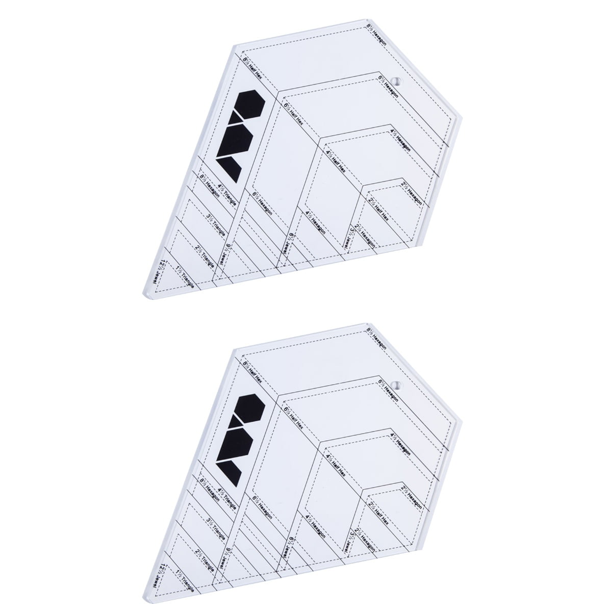 HOMEMAXS 2pcs Acrylic Quilting Rules Accurate Scale Diamond Shape Ruler ...