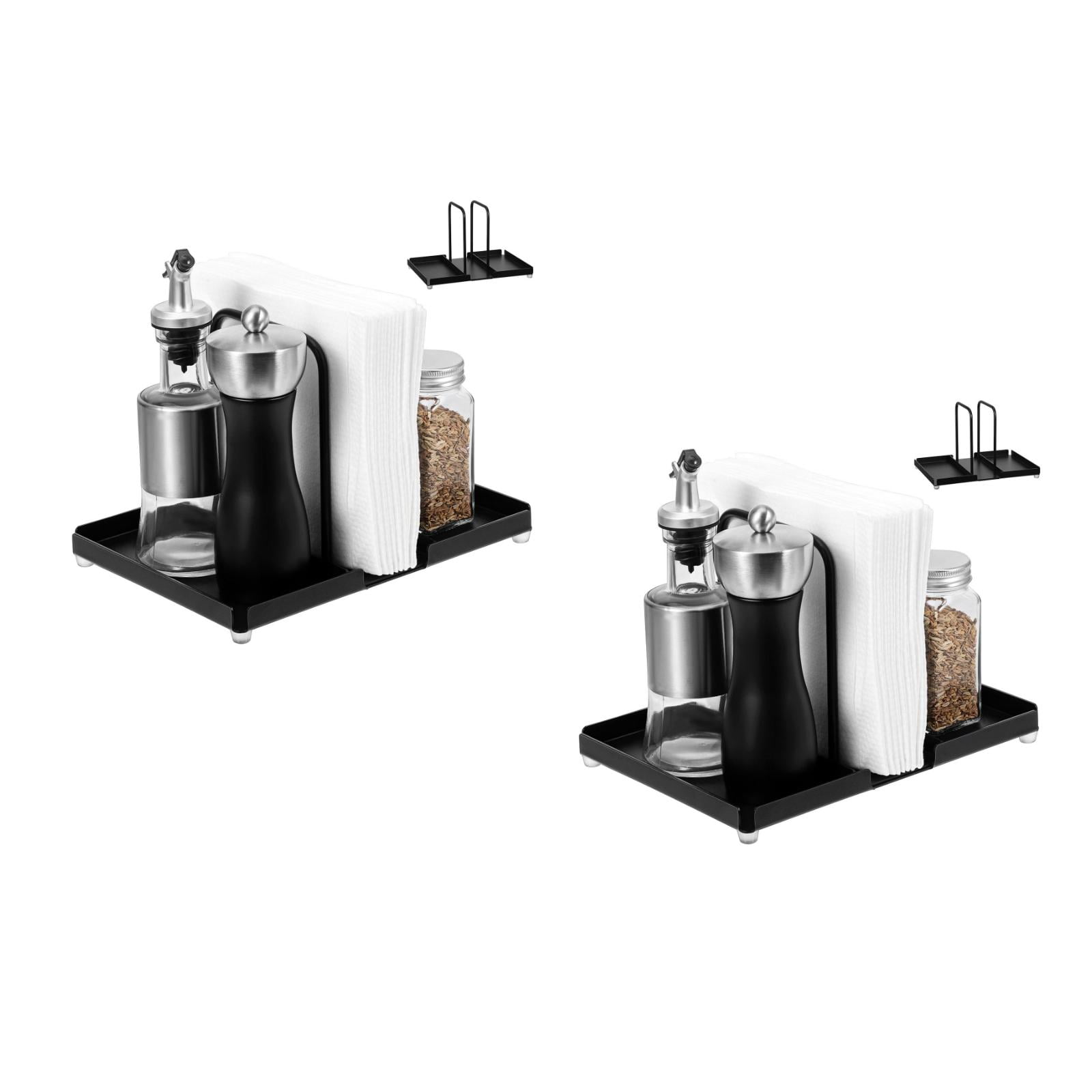 HOMEMAXS 2pcs Adjustable Kitchen Countertop Shelf In Black, Perfect ...