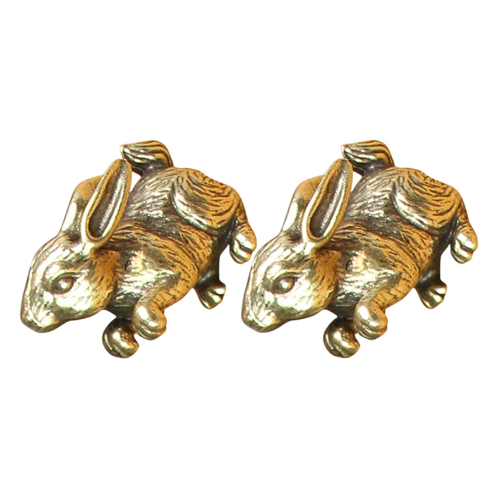 HOMEMAXS 2pcs Adorable Brass Bunny Figurines Home Decor Bedside Vintage ...