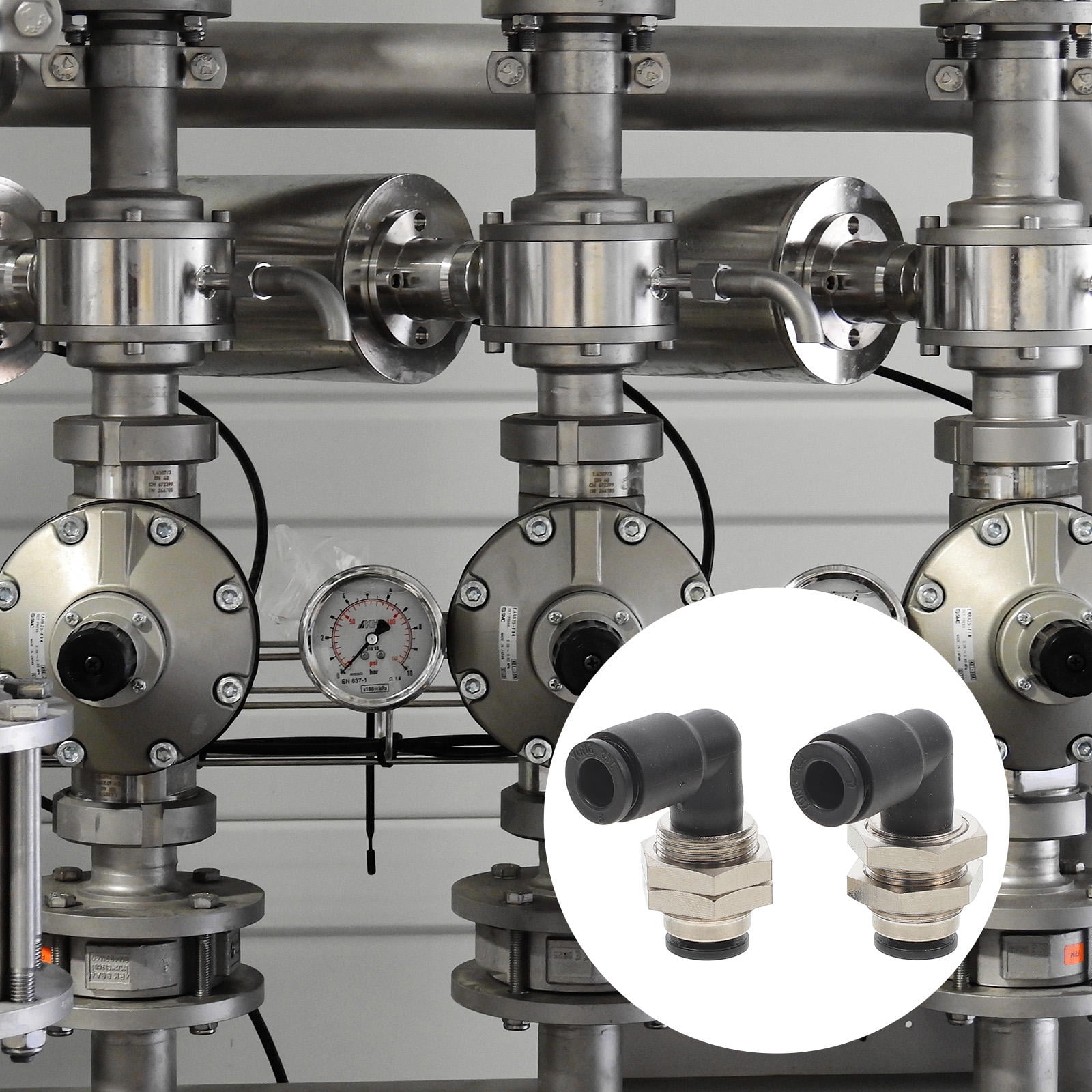 HOMEMAXS 2pcs Air Pipe Connectors Pipe Fitting Adapters Elbow Pipe ...