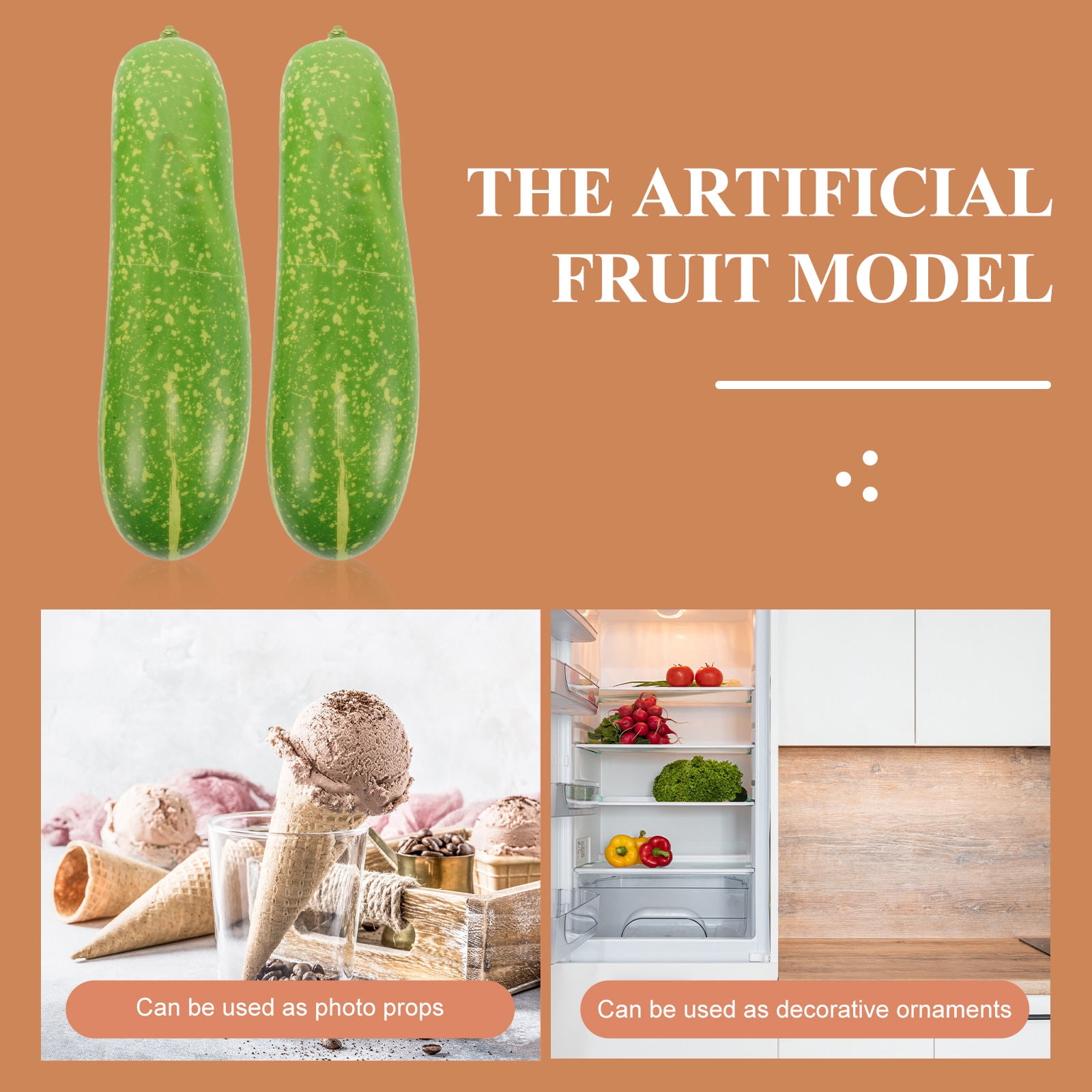 2pcs Artificial Lifelike Green Cucumber Vegetable Photo Props ...