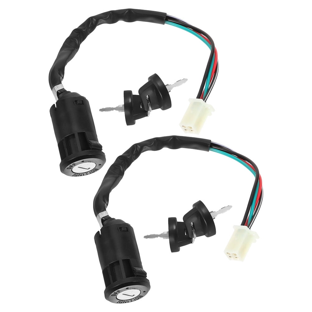 HOMEMAXS 2pcs Atv Ignition Key Switch With Wiring Fits Various Chinese ...