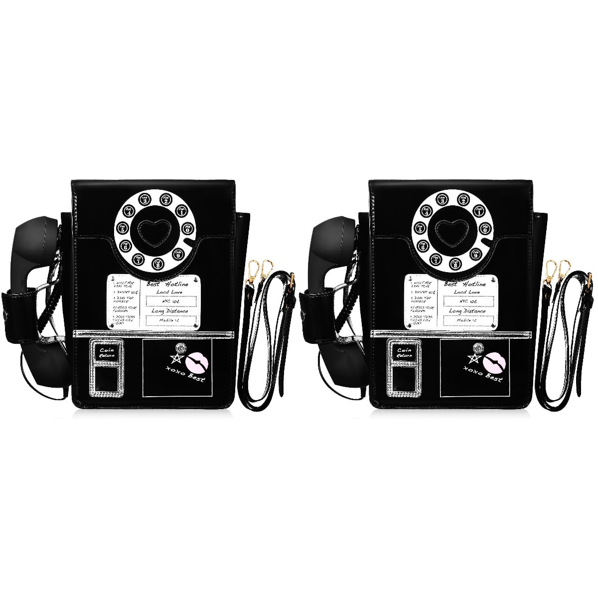 HOMEMAXS 2pcs Bag Telephone Shaped Shoulder Bag Ladies Microphone ...