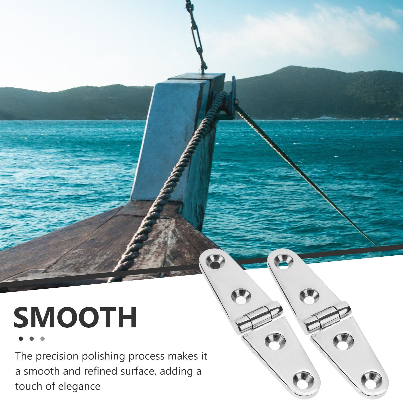 HOMEMAXS 2pcs Boat Hatch Hinges Marine Stainless Steel Hinge 4-hole ...