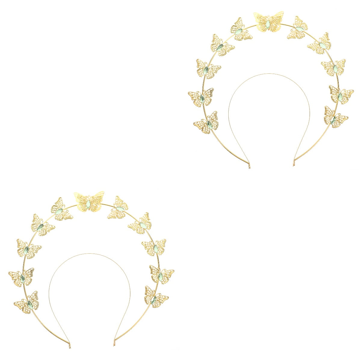 HOMEMAXS 2pcs Butterfly Headband Women Hair Band Bridal Crown Wedding ...