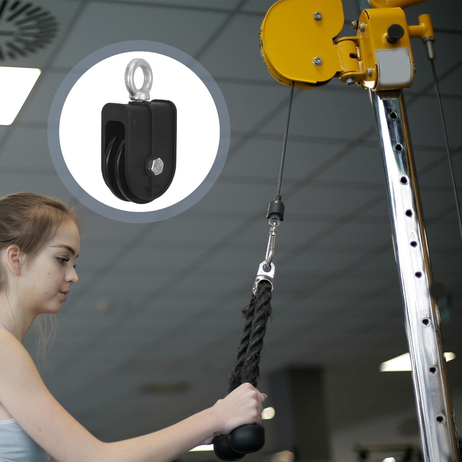 HOMEMAXS 2pcs Cable Pulley Swivel Pulley Wire Rope Crane Pulley Block ...