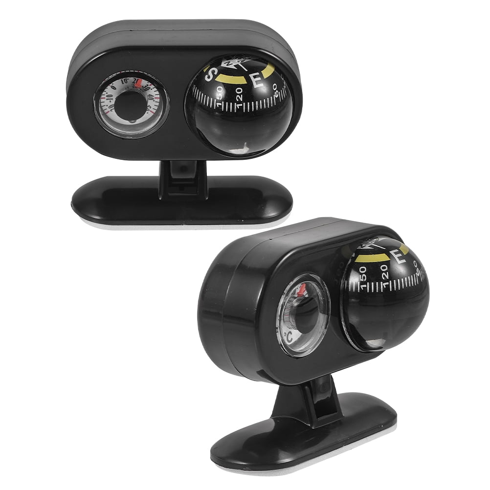2pcs Universal Car Compass Ball with Thermometer for Dashboard Mount ...
