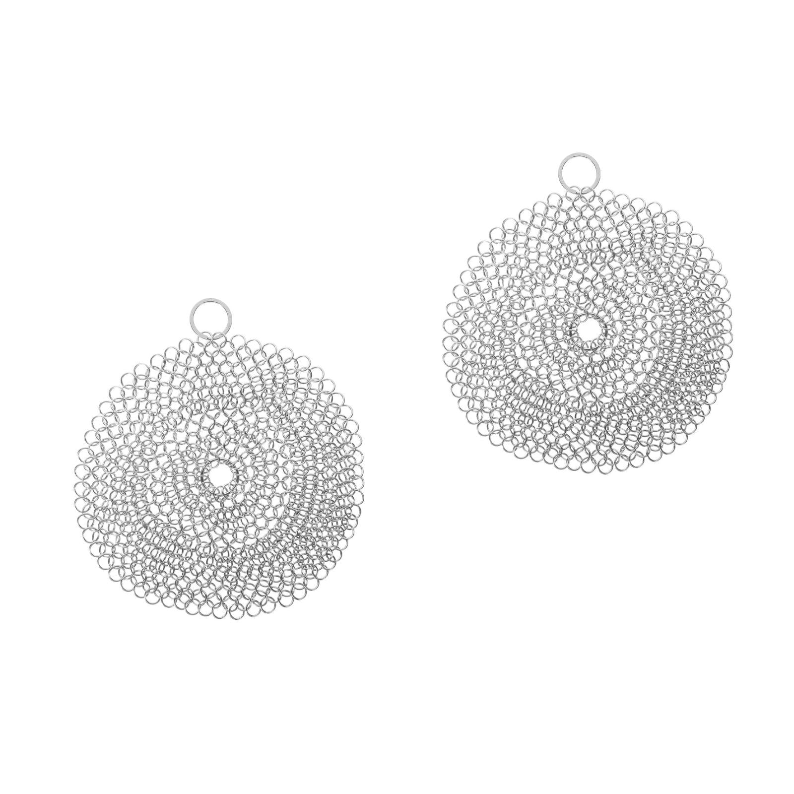 HOMEMAXS 2pcs Cast Iron Pan Cleaner Cast Iron Skillet Cleaner Stainless ...