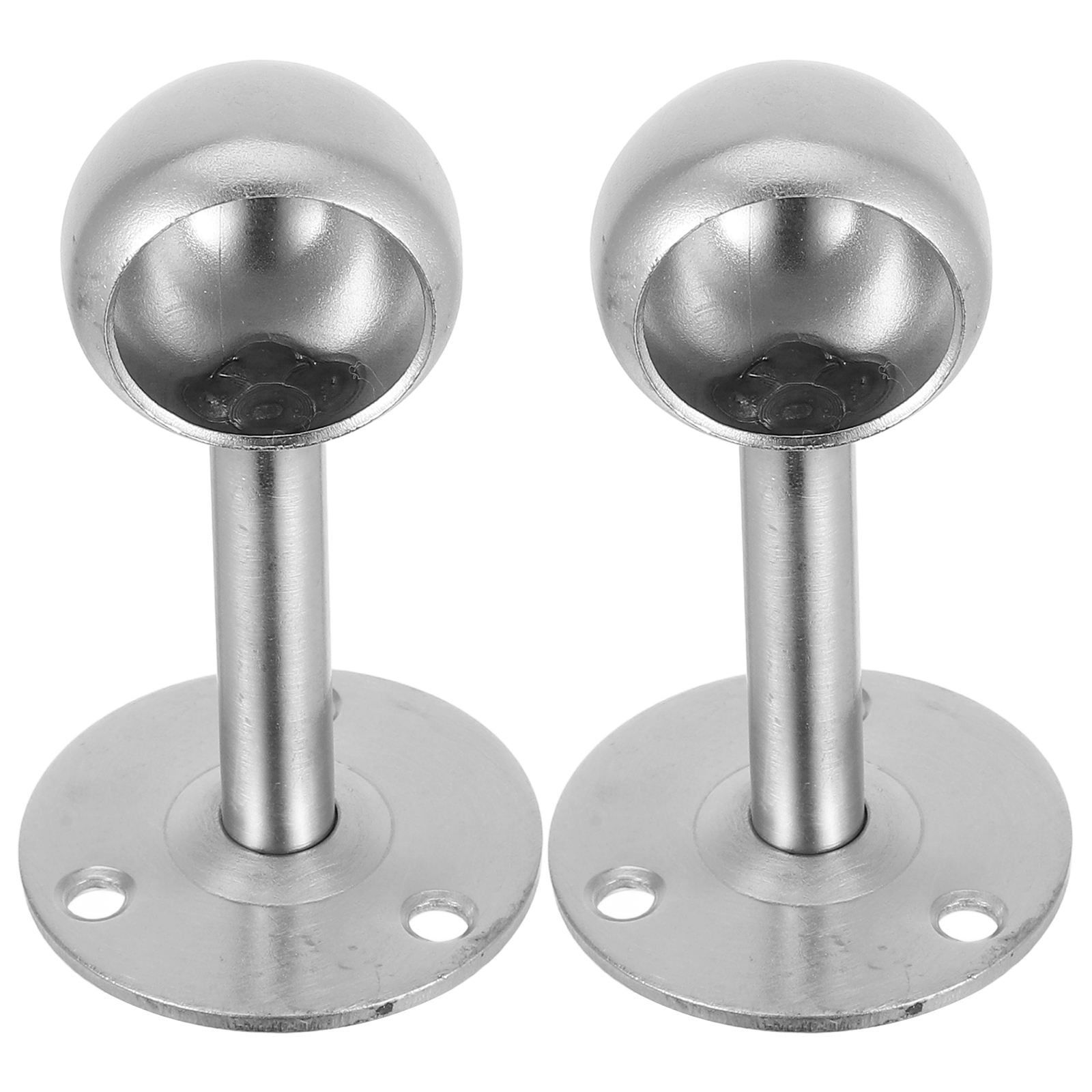HOMEMAXS 2pcs Ceiling Curtain Rod Brackets Holders Stainless Steel ...
