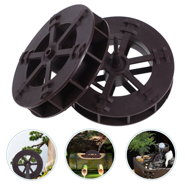 HOMEMAXS 2pcs DIY Waterfall Fountain Accessories Water Wheel Scene ...