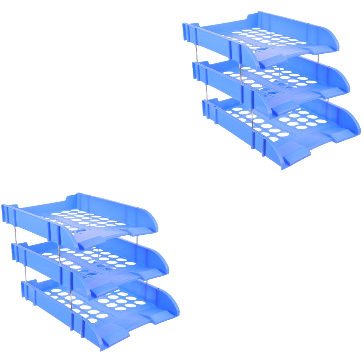 HOMEMAXS 2pcs Desk Paper Tray File Organizer 3-tier Paper Tray Document ...