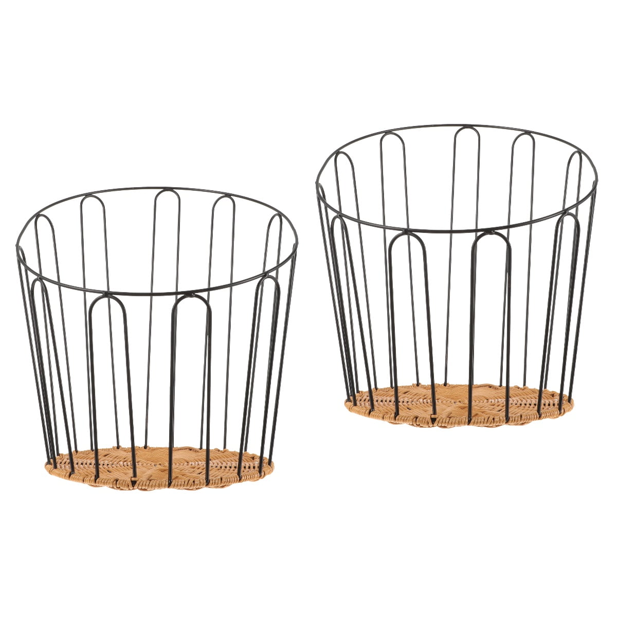 HOMEMAXS 2pcs Bread Basket Iron Frame Basket Woven Bread Basket Rustic ...
