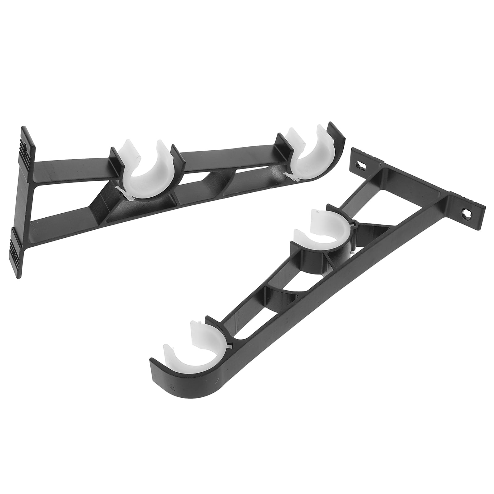 HOMEMAXS 2pcs Double Curtain Rod Holders Wall Mount Brackets Design ...
