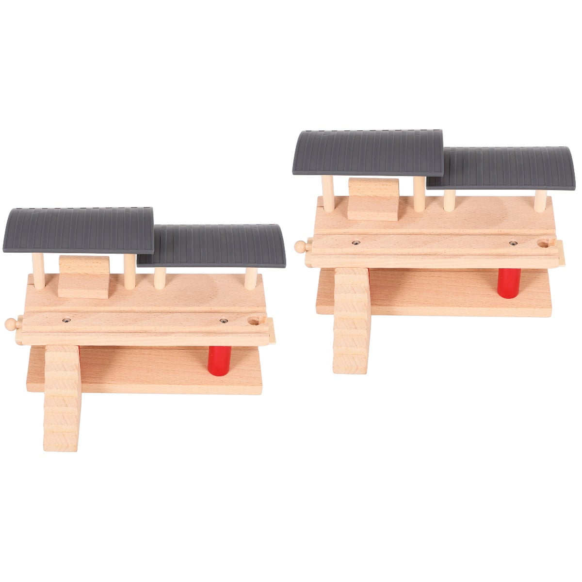 HOMEMAXS 2pcs Double-deck Train Platform Toy Diy Train Track Platform ...