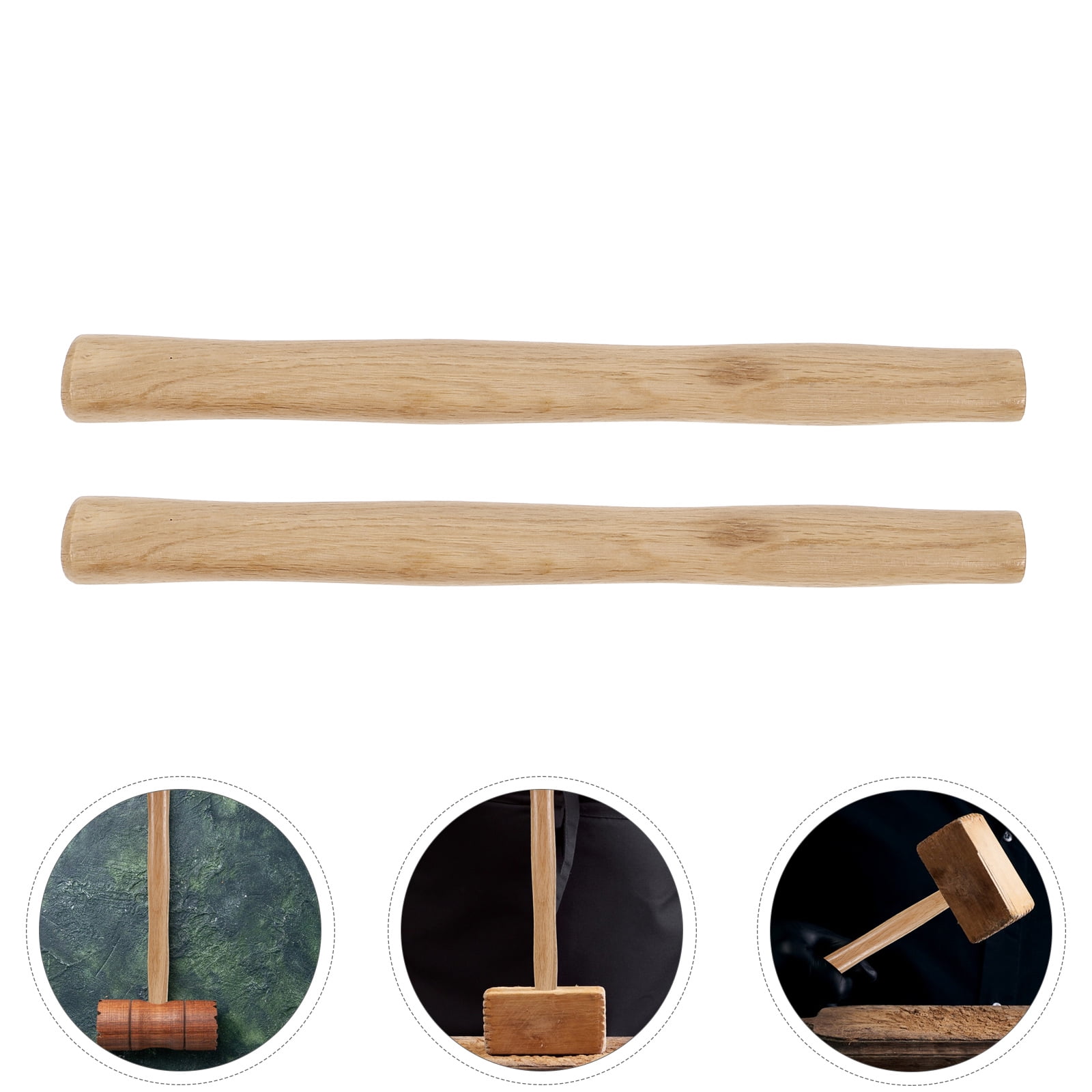 HOMEMAXS 2pcs Ergonomic Wooden Hammer Accessory Wooden Handle Hammer ...