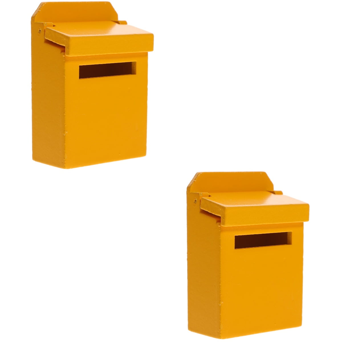 VERDANVERSE Tiny Mailbox Decor Orange Wood 2Pack For Mini House 6.4X1 ...