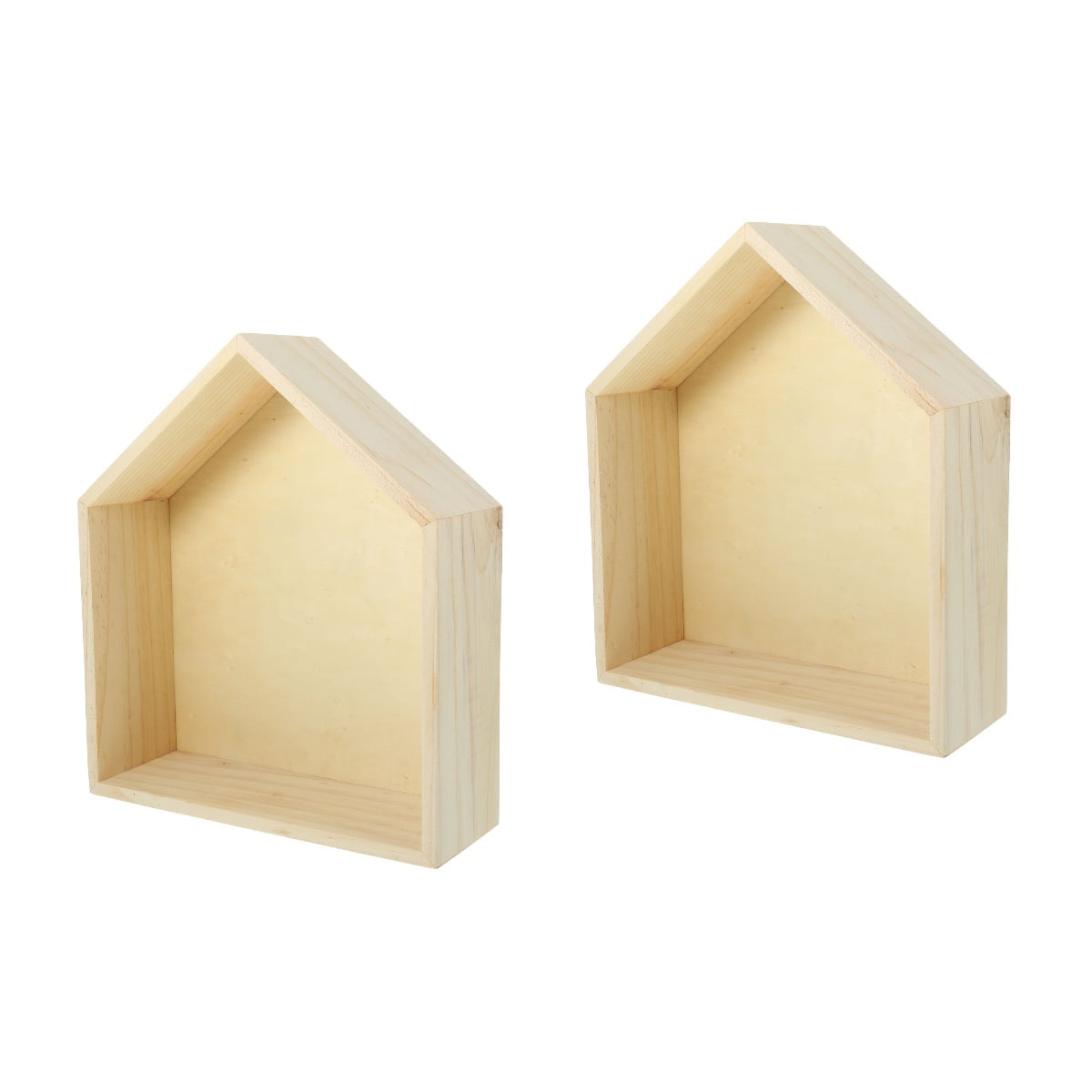 HOMEMAXS 2pcs Floating Shelf Wooden Wall Mounted Shelf Wood Bookshelf ...