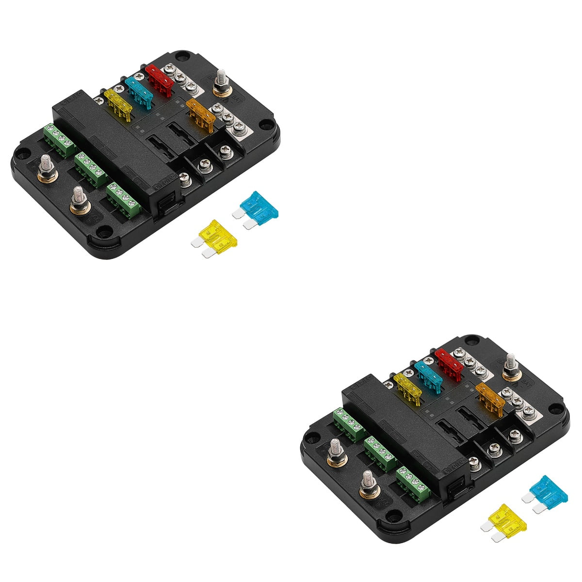 HOMEMAXS 2pcs Fuse Holder Auto Fuse Block Fused Distribution Block 10v ...