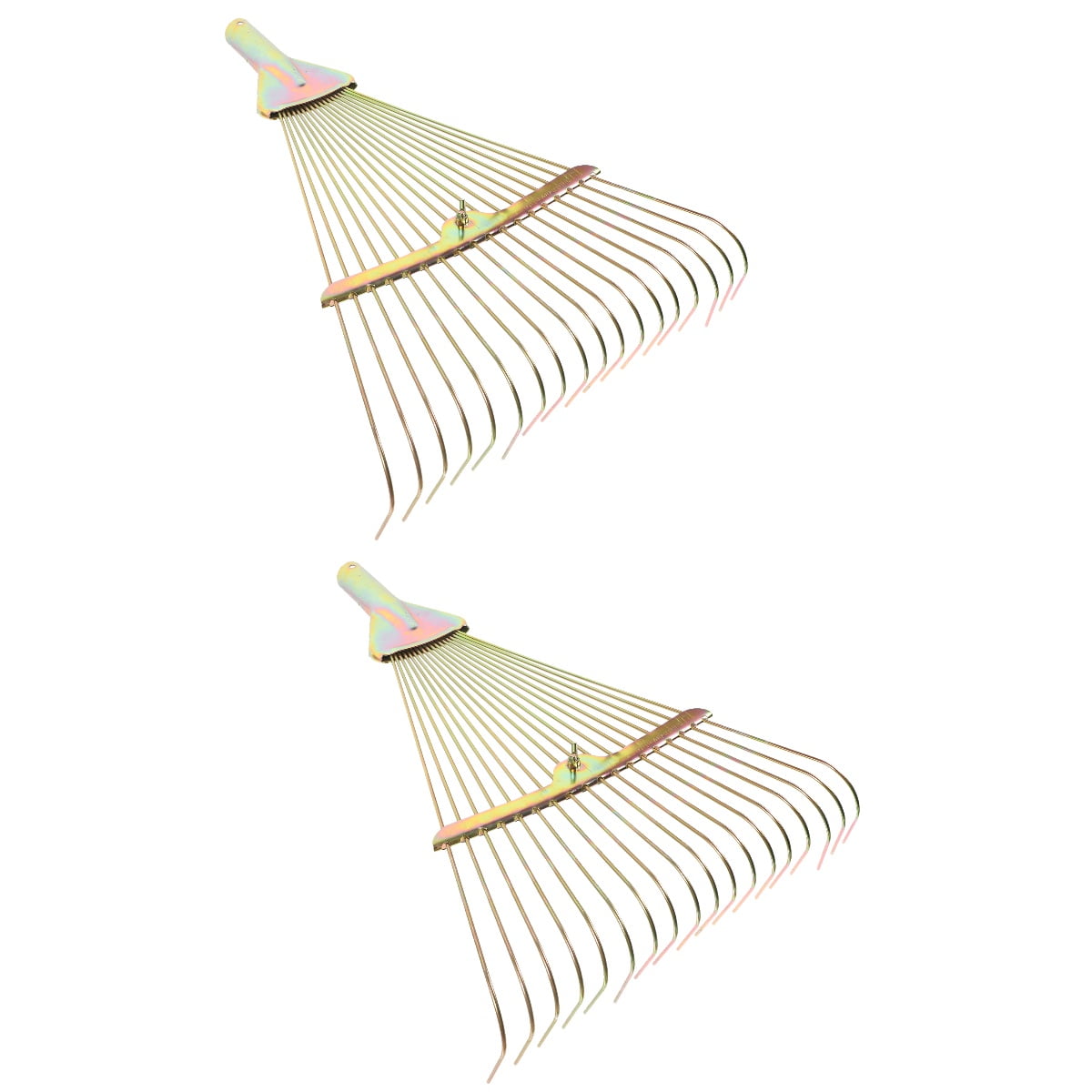 HOMEMAXS 2pcs Garden Pine Needle Rake Portable Steel Lawn Rake Garden ...