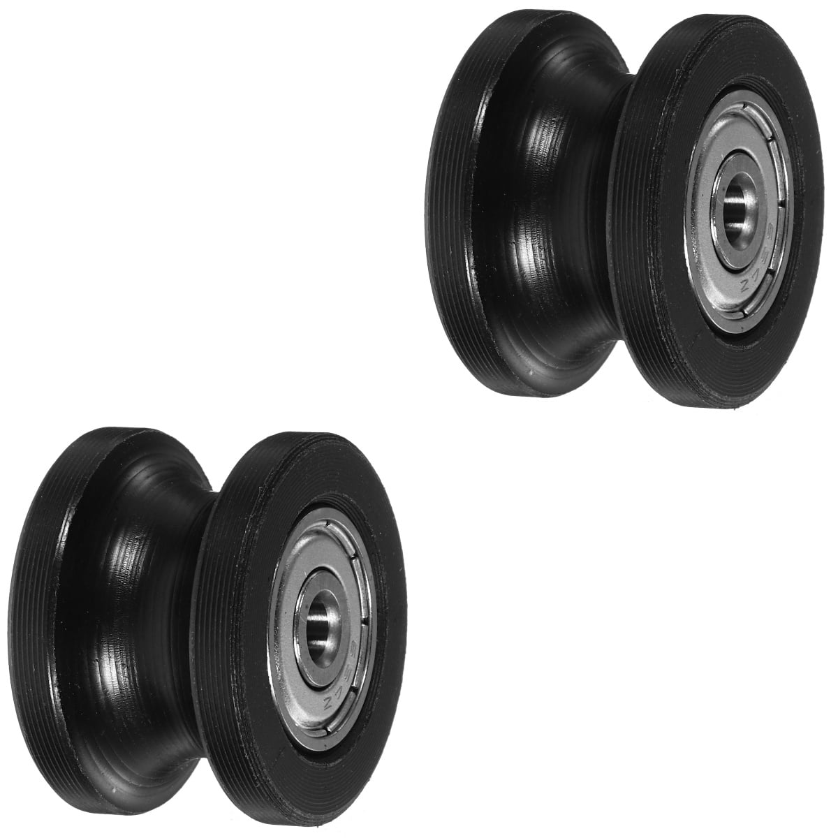 HOMEMAXS 2pcs Groove Wheel U-shaped Bearing Pulley Plastic Wrapped ...