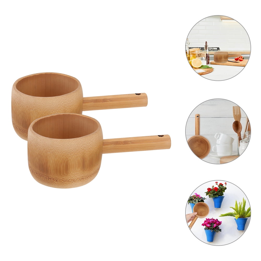 HOMEMAXS 2pcs Handle Ladle Kitchen Ladle Bamboo Water Ladle Water ...