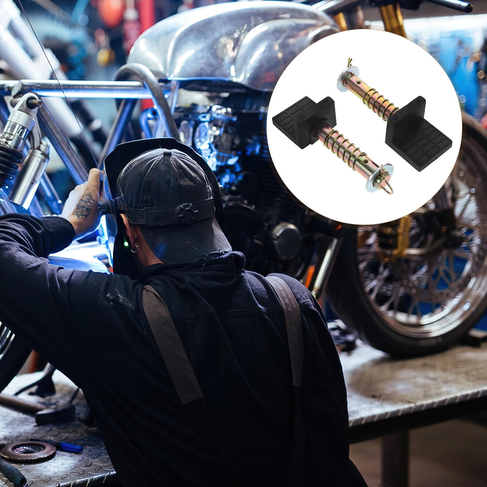 HOMEMAXS 2pcs Heavy Duty Motorcycle Stand Attachment L-Shaped Accessory ...