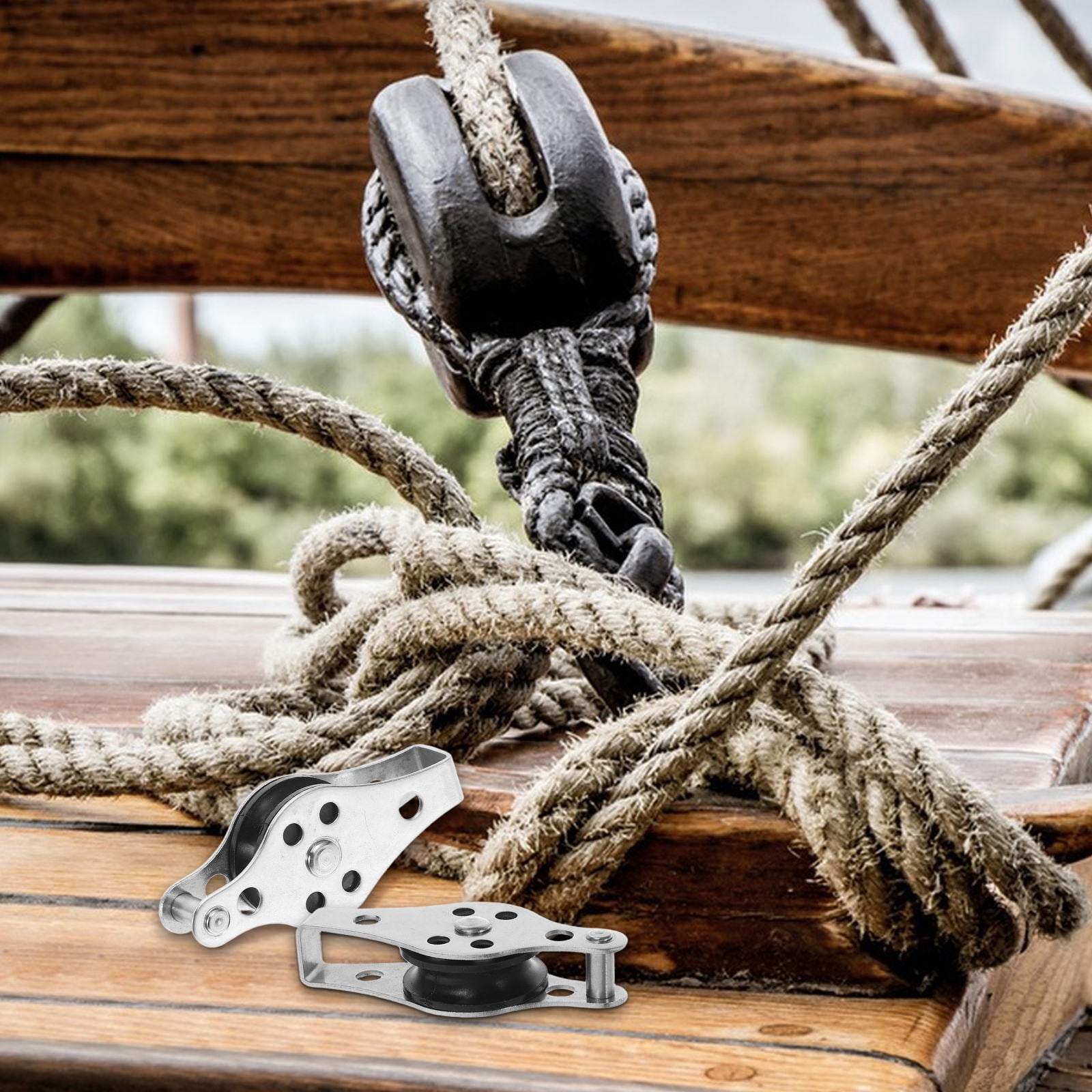 HOMEMAXS 2pcs Heavy Duty Stainless Steel Pulley For Sailboats And ...