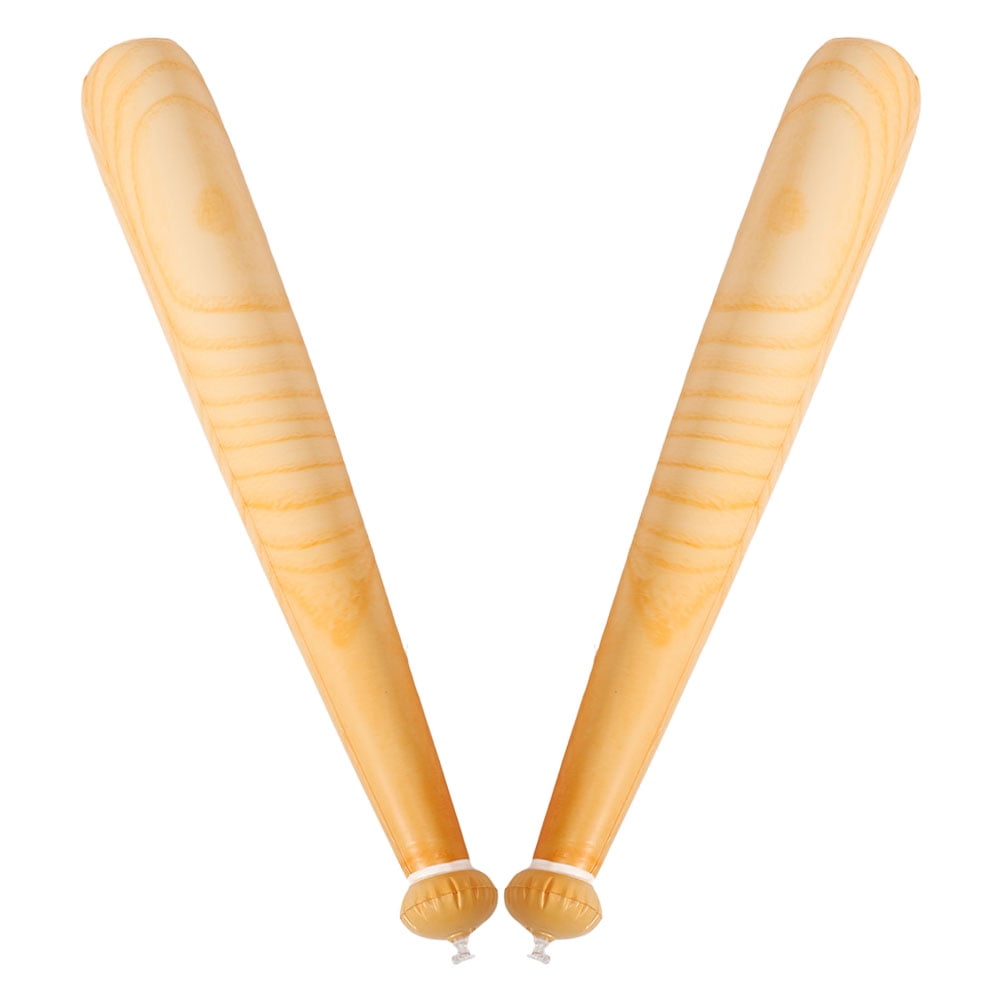 2pcs Inflatable Baseball Bat Pvc Wood Grain Blow Up Bat For Kids Easy ...