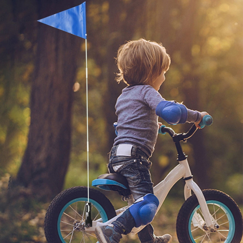 HOMEMAXS 2pcs Kid Bike Safety Flag With Solid Fiberglass Pole Cycling ...