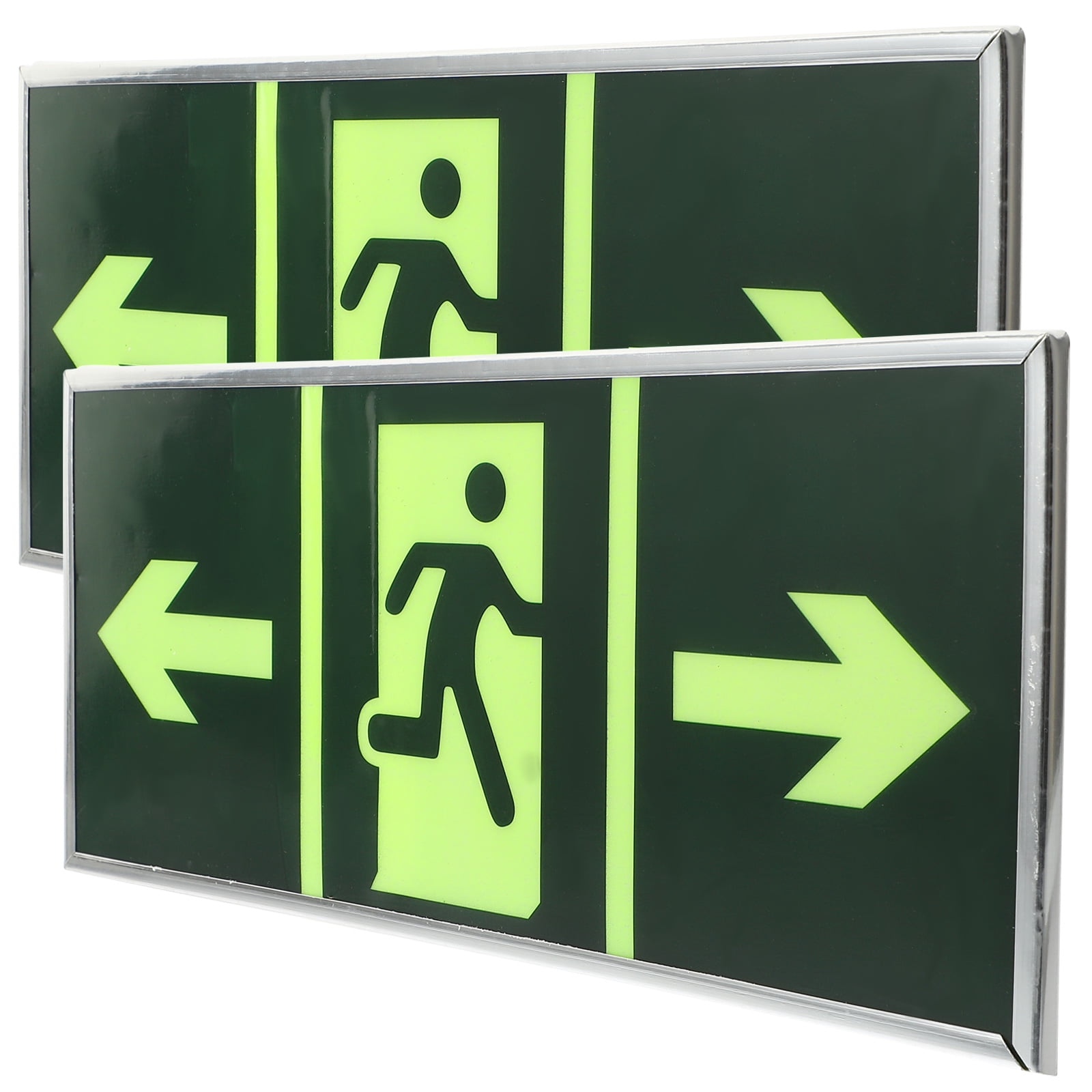 2pcs Luminous Emergency Exit Sign Adhesive Safety Exit Indicator ...