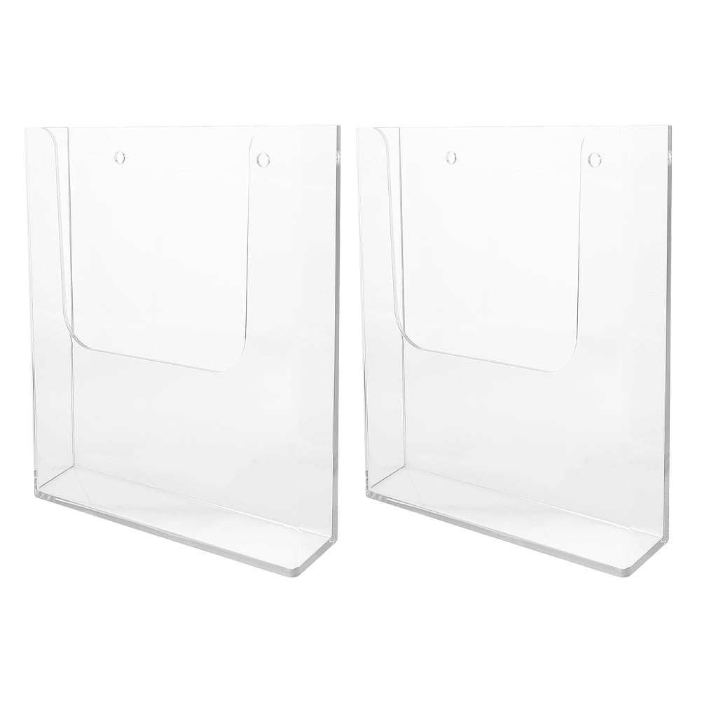 HOMEMAXS 2pcs Magazine Holder Wall Mount Clear Acrylic Magazine Rack ...