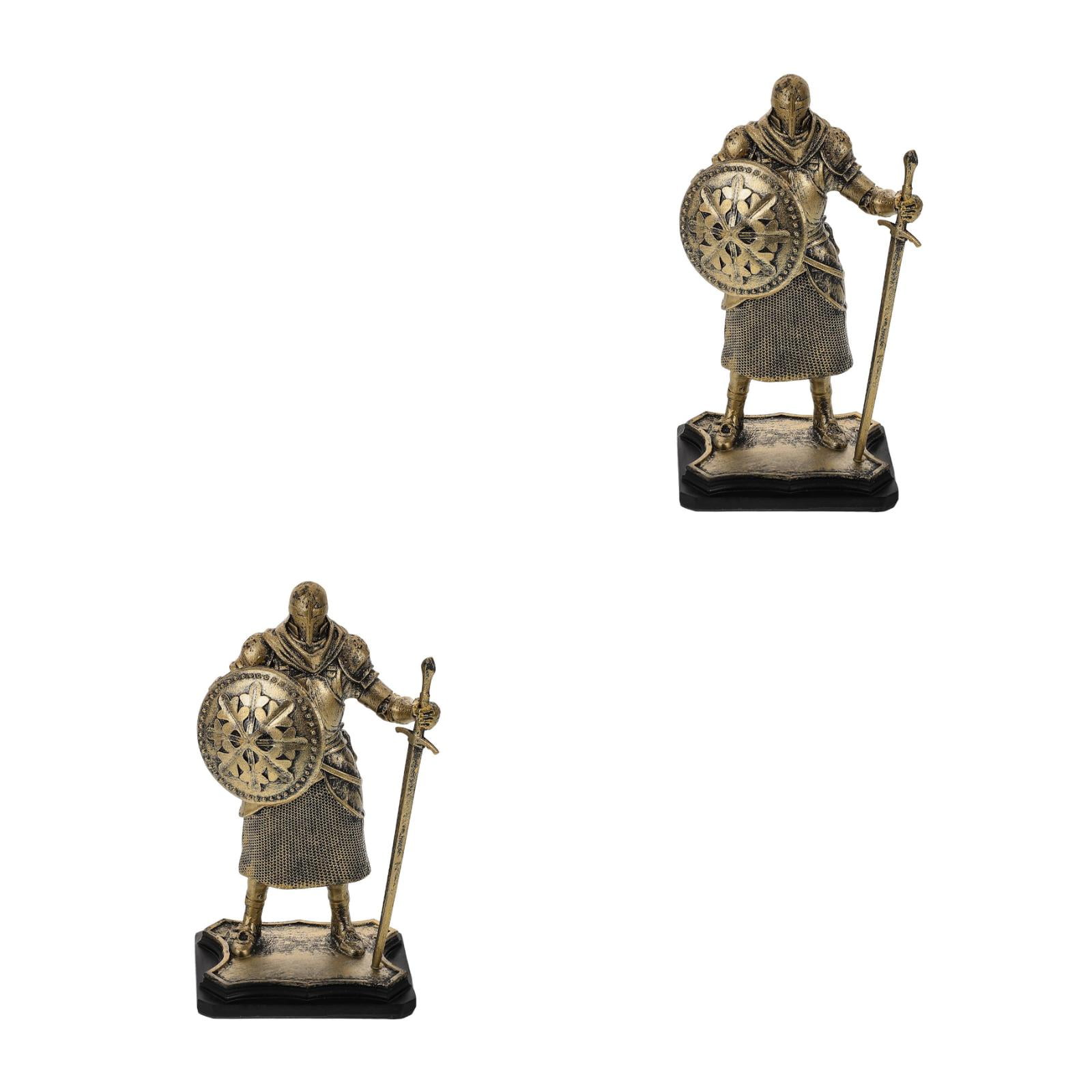 HOMEMAXS 2pcs Medieval Knight Figurine Resin Statue Medieval Knight ...