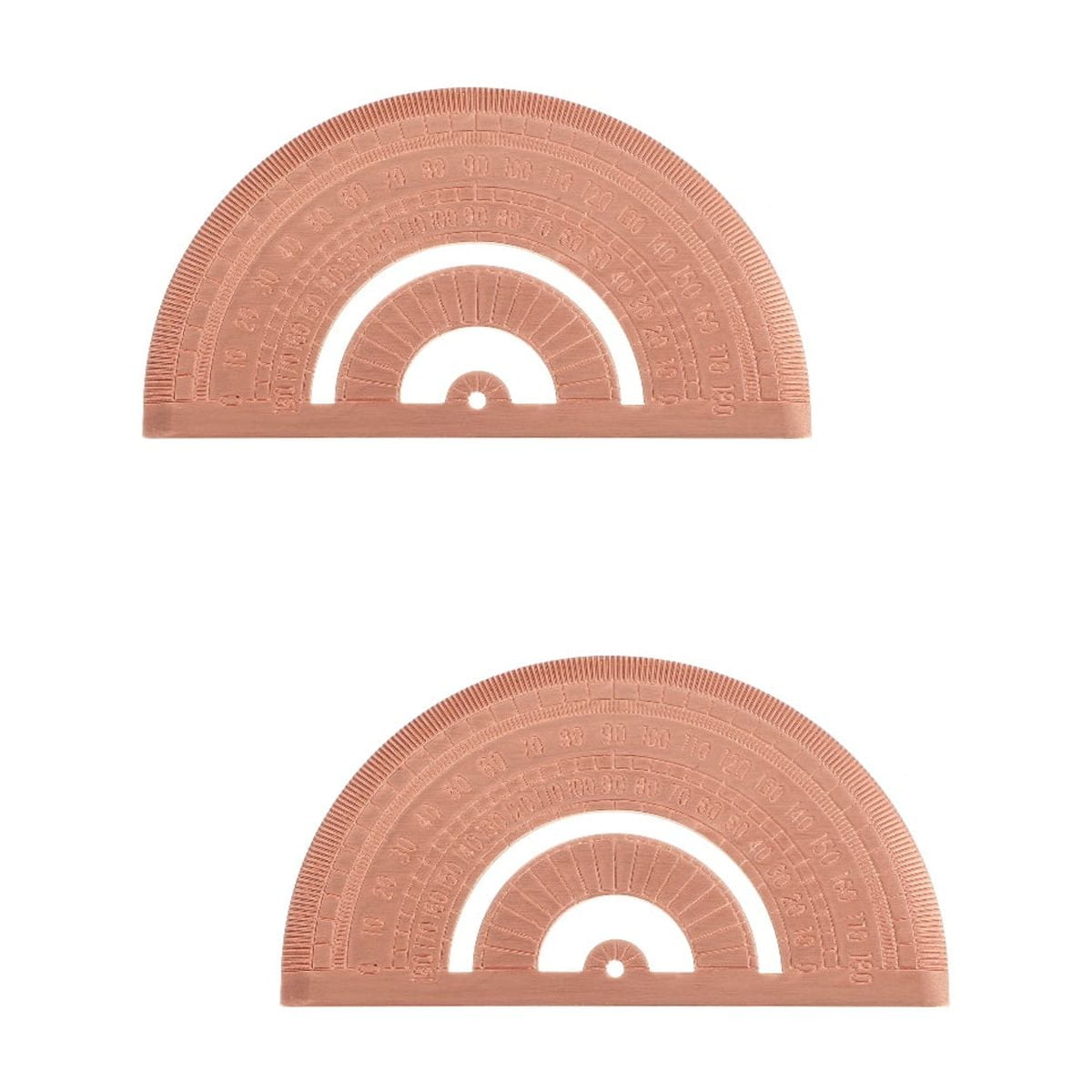 2pcs Metal Protractor Half Circle Geometry Protractor 180 Degree Math ...