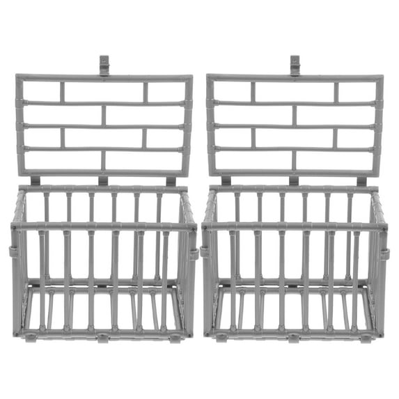 HOMEMAXS 2pcs Mini Cage Model Plastic Small Cage Model Cage Prop ...