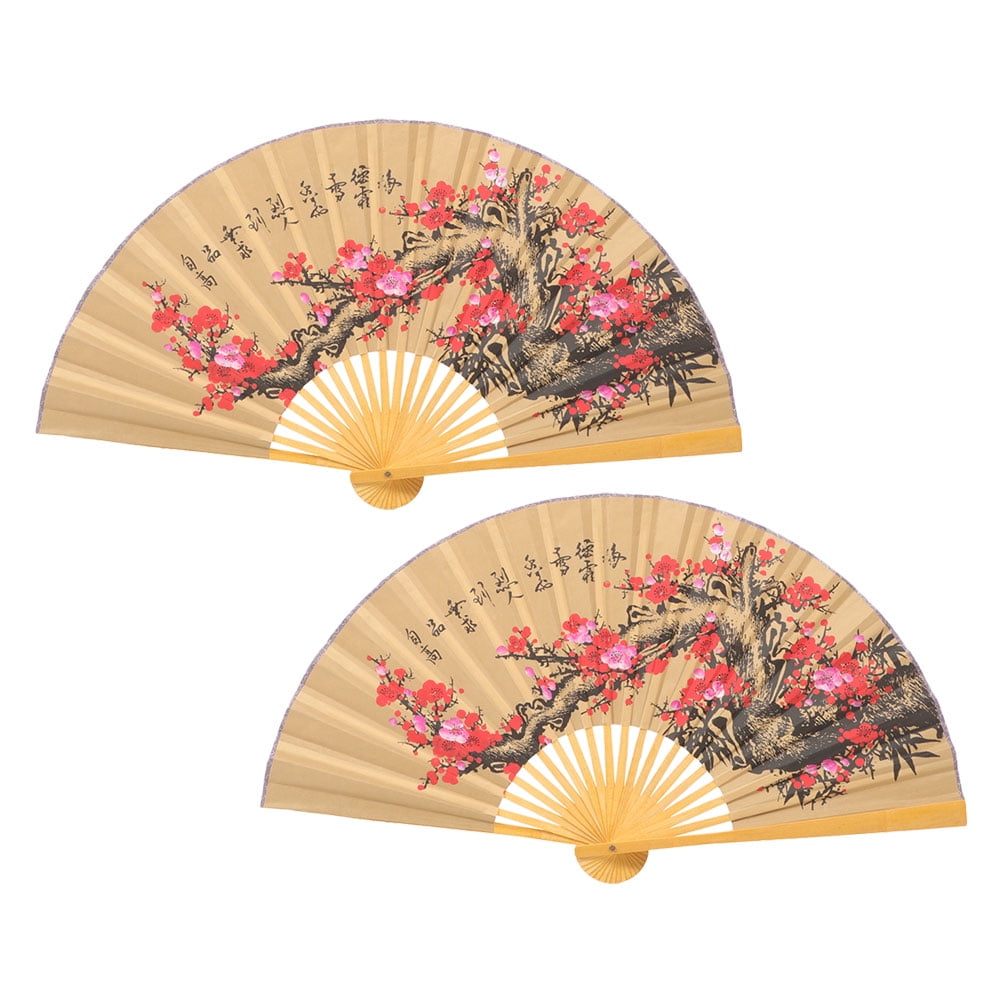 HOMEMAXS 2pcs Oriental Wall Fan Chinese Style Hanging Fan Japanese Wall ...