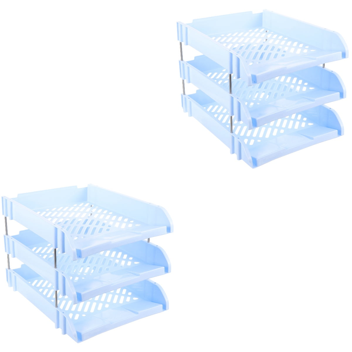 2pcs Paper Letter Tray Desk Organizer 3-tier Document Letter Tray ...