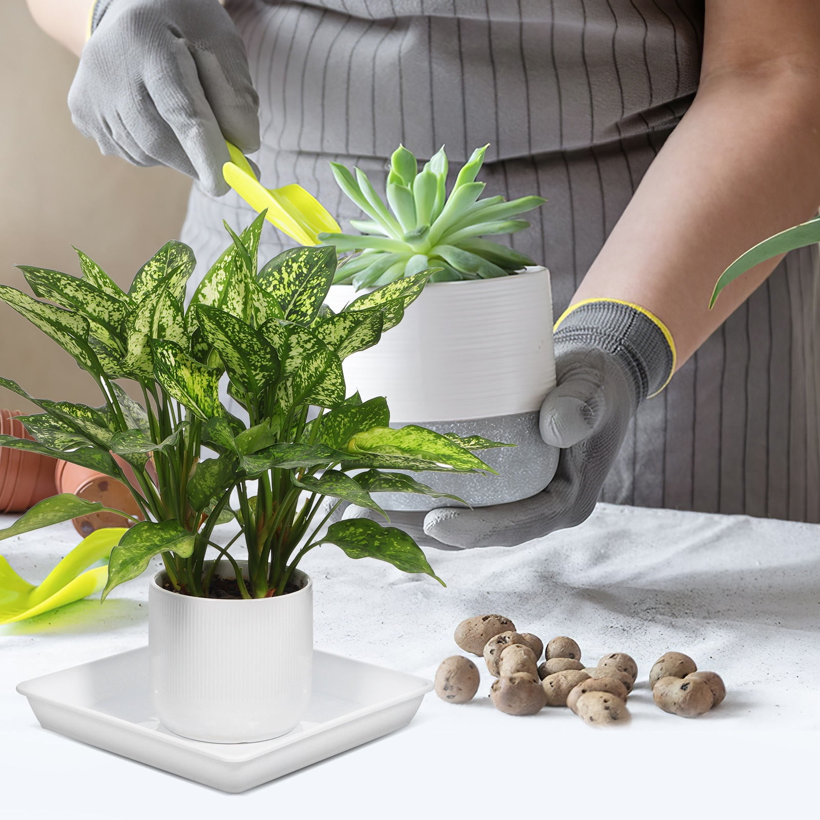 HOMEMAXS 2pcs Plant Trays Pot Saucers Plant Pot Drainage Tray Planter ...