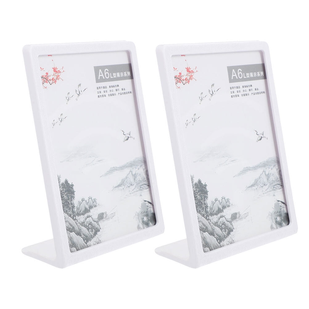 HOMEMAXS 2pcs Plastic Display Stands L-shaped Price Tag Holders Desktop ...
