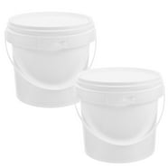 1 Gallon Clear Plastic Bucket with Lid & Handle - BPA Free, Food Grade ...