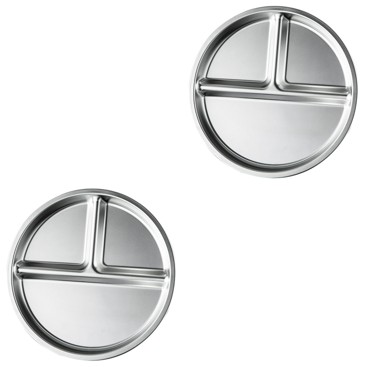 HOMEMAXS 2pcs Portion Control Plate Stainless Steel Plate Foods Tray 3 ...