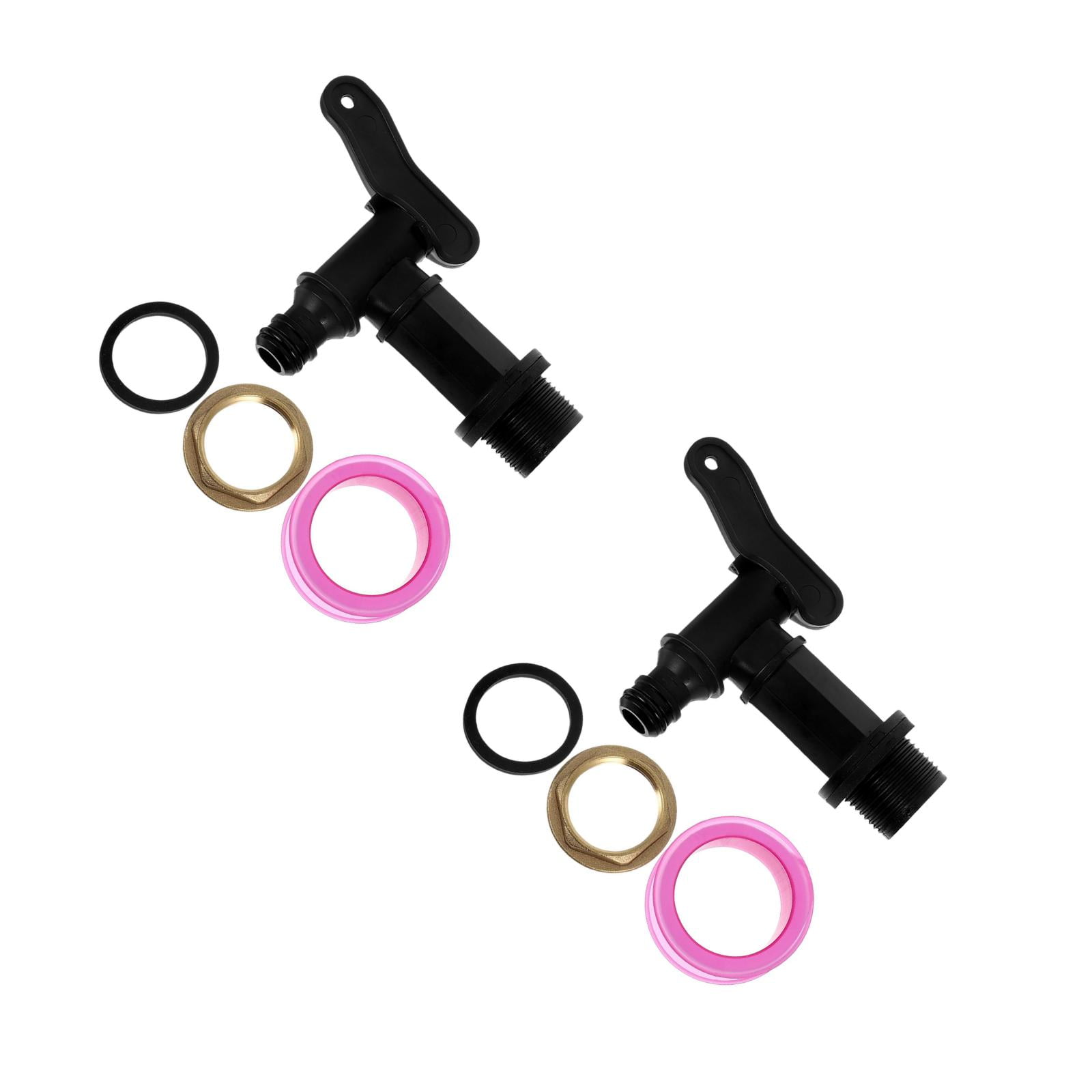 HOMEMAXS 2pcs Rain Barrel Water Outlet Plastic Tap Watering Hose Spigot ...