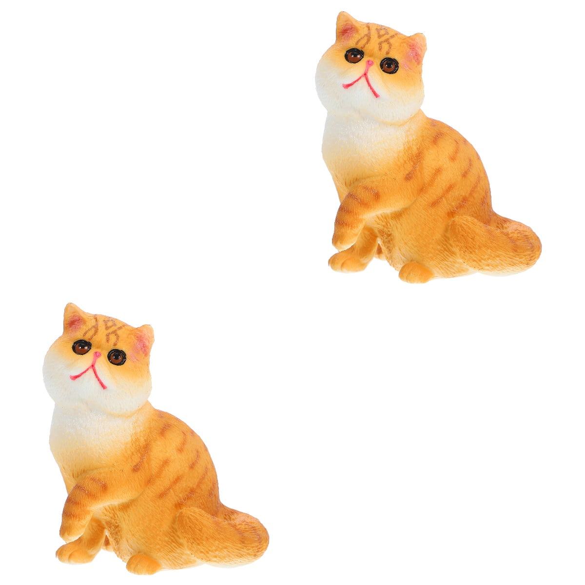 HOMEMAXS 2pcs Realistic Simulation Cat Figurine Plastic Simulated ...